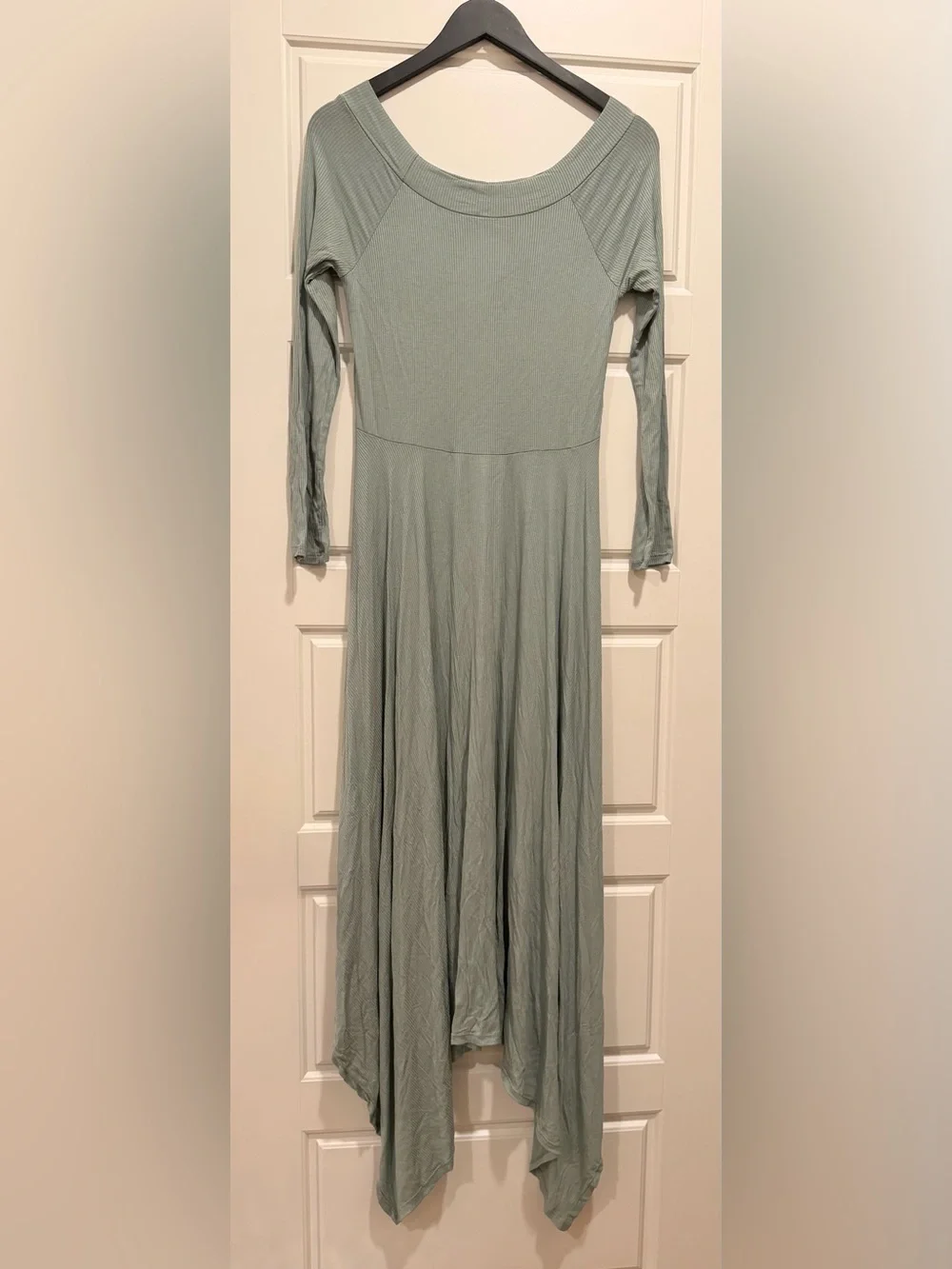 Dresses | Asymmetrical Highlow Maxi Dress In Sage Green | Poshmark